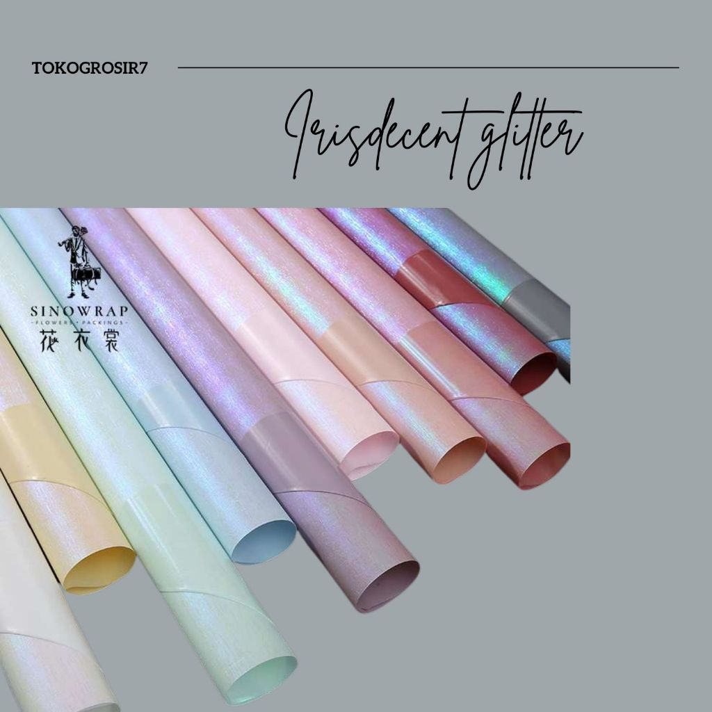 Jual KERTAS BUKET MOTIF GRADASI COLOR IRIDESCENT METALIC FLOWER ...