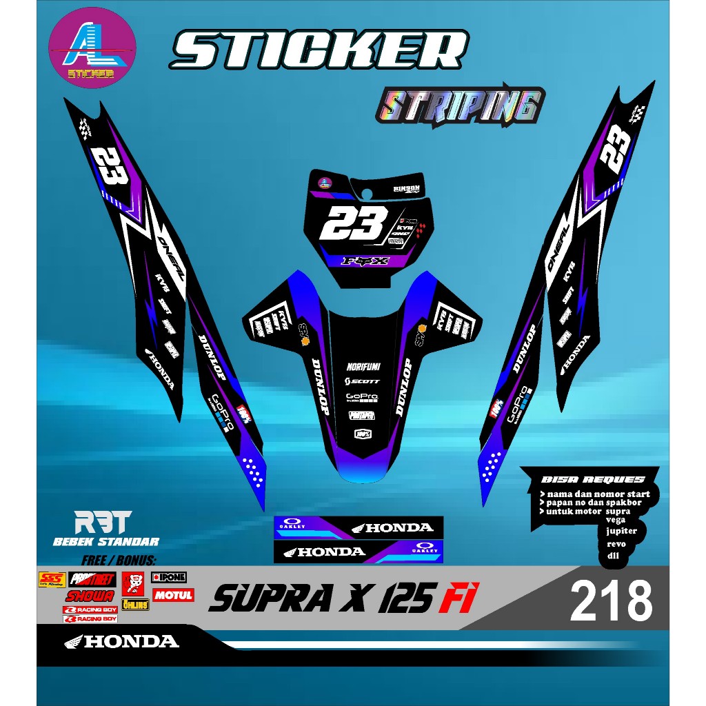 Jual Sticker RBT SUPRA X 125 FI SEMI FULL BODY MOTOR RBT BEBEK MODIF ...