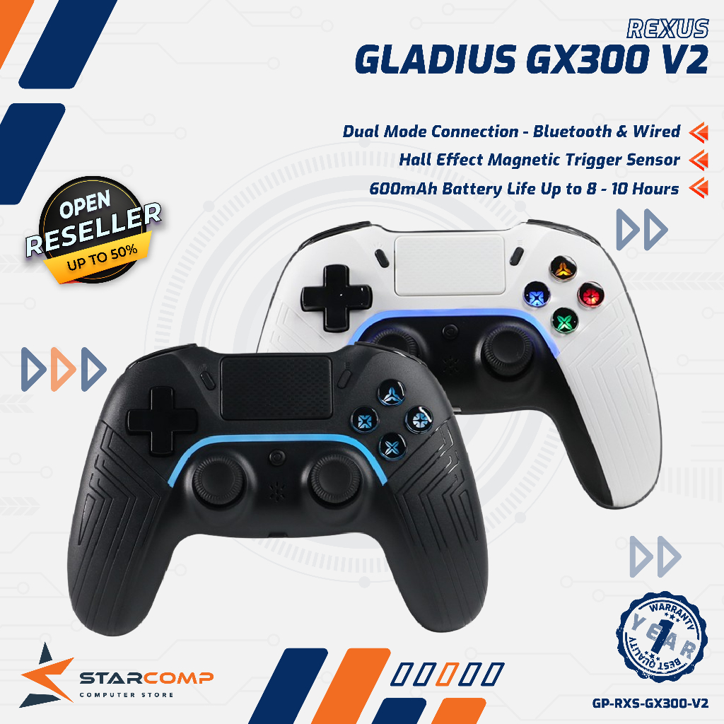 Jual Rexus GX300 Gladius GX300 V2 Gamepad Wireless Bluetooth with Hall ...