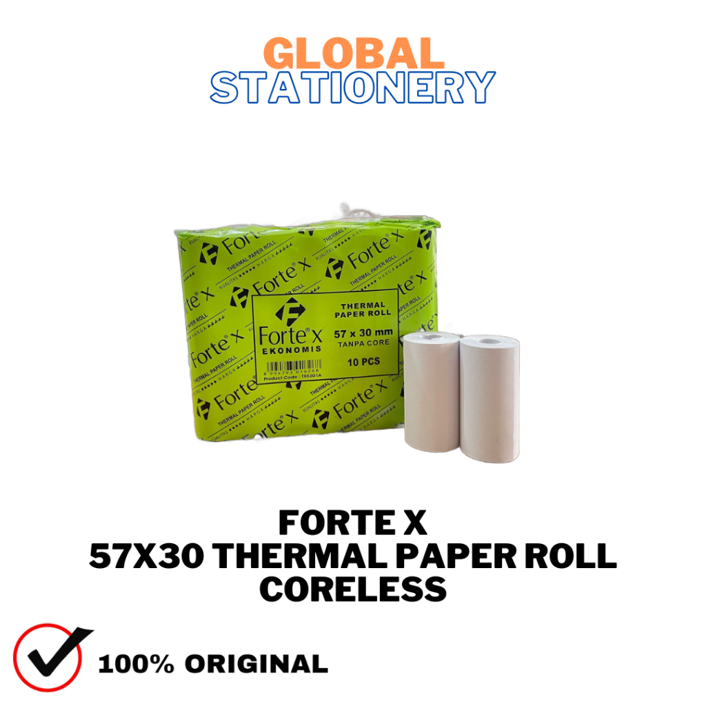Jual Kertas Thermal Forte Forte X 57x30 57 x 30 Coreless Kertas Struk 1 ...