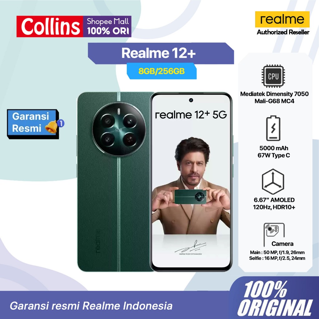 Jual Realme 12 Plus 8+256GB Sony LYT-600 OIS Portrait Camera Dimensity ...