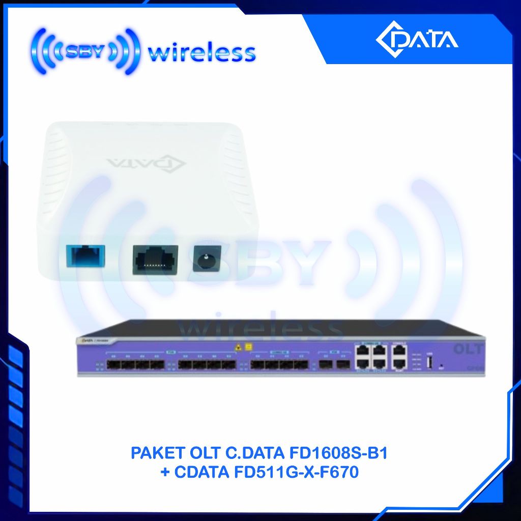 Jual PAKET C-DATA FD1608S OLT GPON (Non SFP) With CDATA FD511G-X-F670 ONT ONU XPON (OLT 8 PON ...