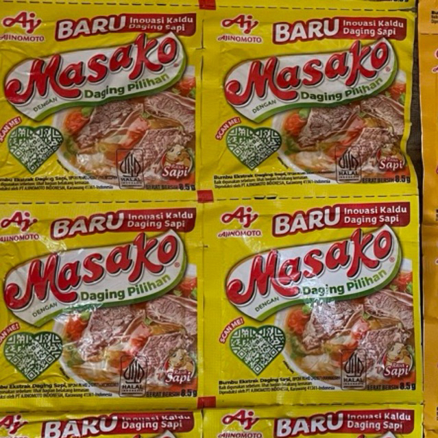 Jual MASAKO RENCENG ISI 12 SACHET SAPI/AYAM TULIS NOTES | Shopee Indonesia