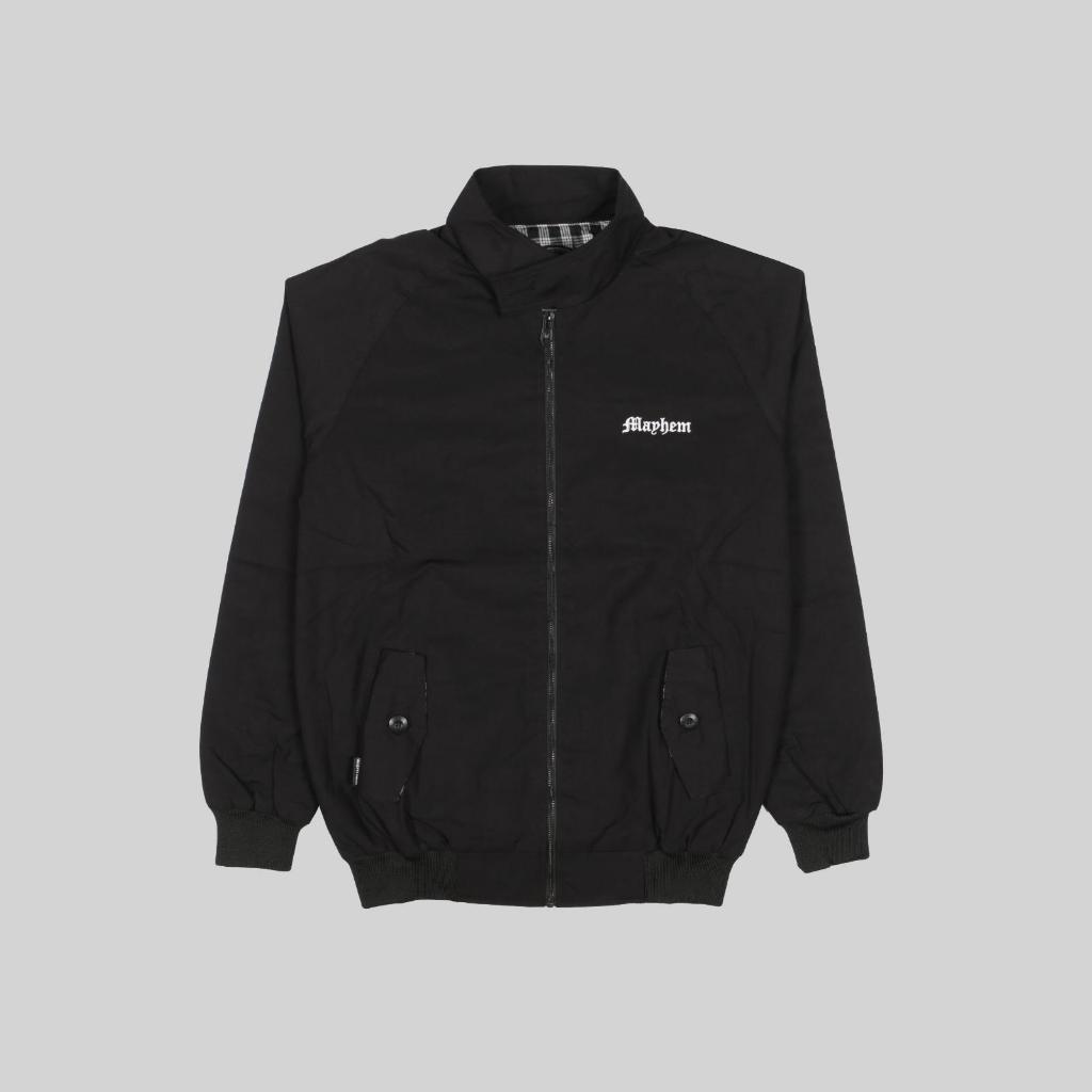 Jual MAYHEM Jacket Harrington Black Font | Shopee Indonesia
