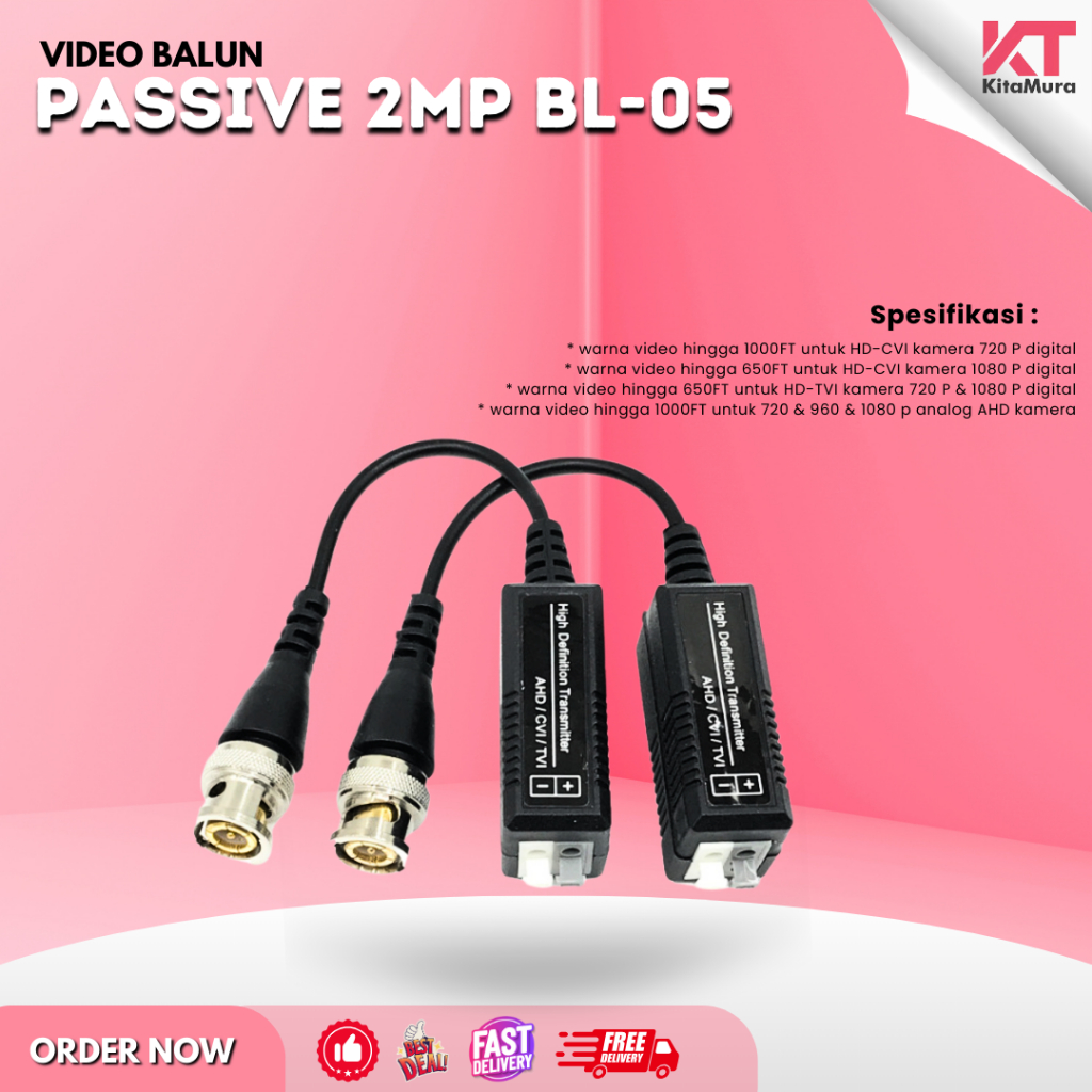 Jual Connector Balun 1CH Passive 1080/2MP || Connector Balun 300 Meter CVI/TVI/AHD | Shopee ...