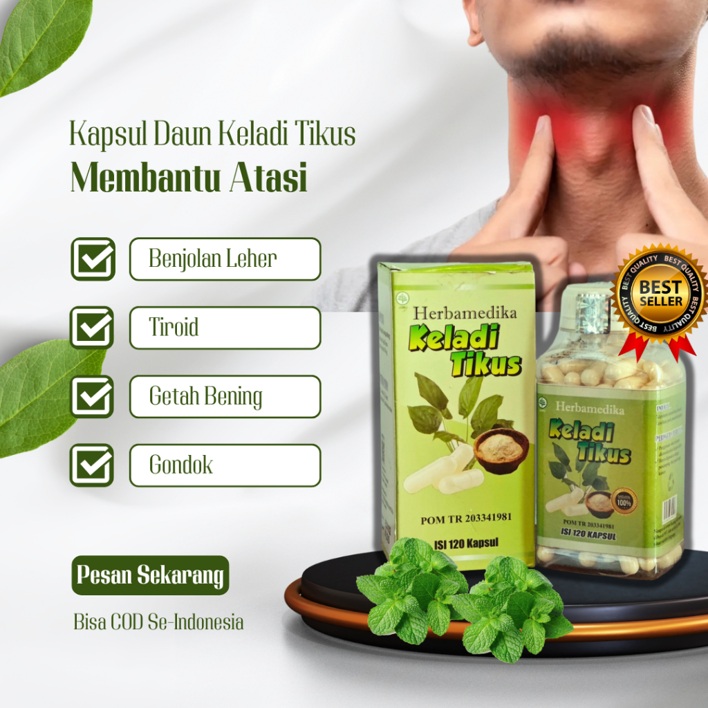 Jual Keladi Tikus Kapsul Herbamedika | Obat Tiroid - Getah Bening ...
