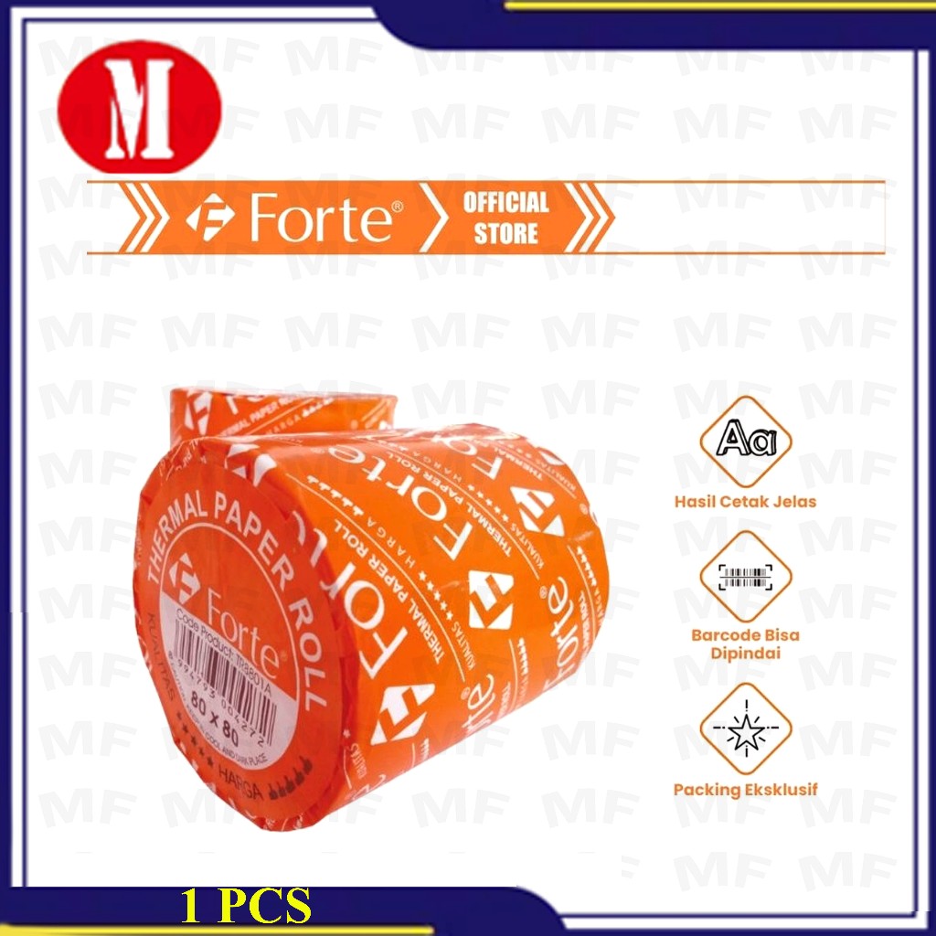 Jual Kertas Thermal Forte Roll 80X80 / Kertas Struk Kasir 80x80 PCS ...