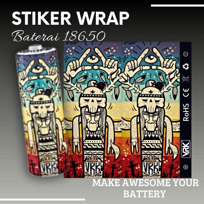 Jual Jaka Custom - Skin Stiker Wrap Baterai 18650 Motif VRK V1 Full ...