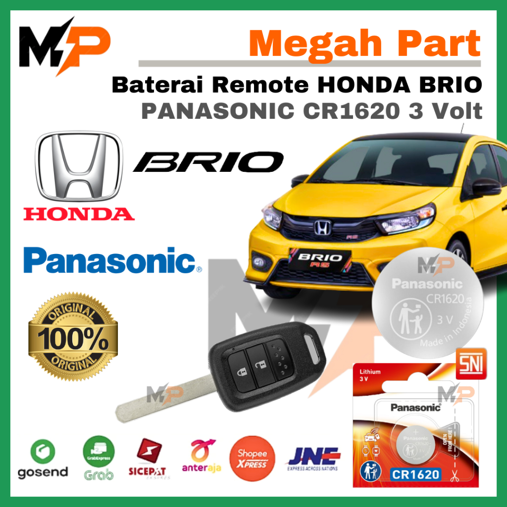 Jual Baterai Remote Mobil HONDA BRIO - ORIGINAL PANASONIC CR1620 3 Volt ...