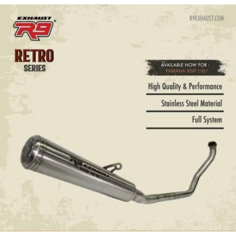 Jual Knalpot Racing R9 Exhaust Yamaha XSR 155 Retro Series Original ...