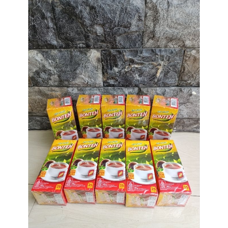 Jual 10 box BONTEH teh celup isi 25 kantong teh harum wangi daun teh ...