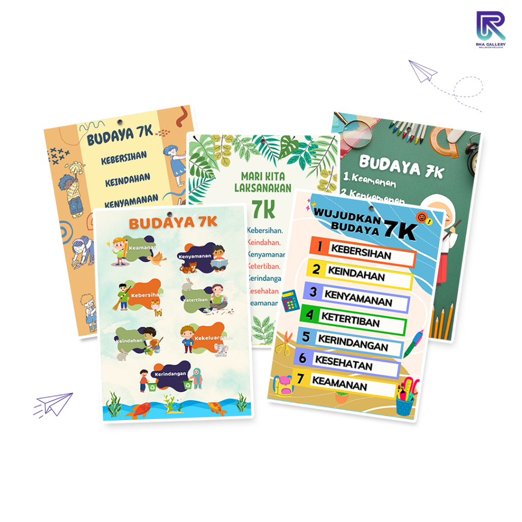 Jual RHA GALLERY Poster Edukasi Wujudkan Budaya 7K Pajangan Sekolah Edukasi Dekorasi Kelas ...