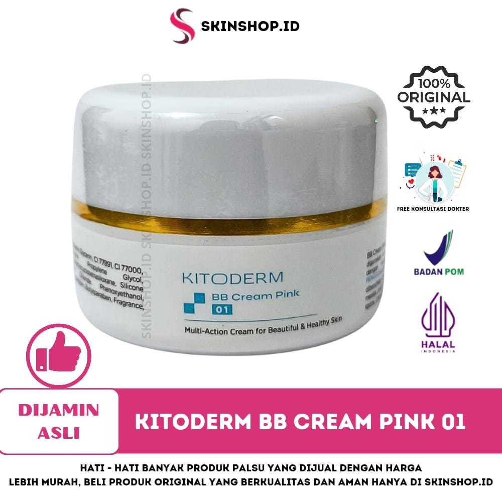 Jual Kitoderm BB Cream Pink 01 10gr Original / Alas Bedak Warna Pink ...