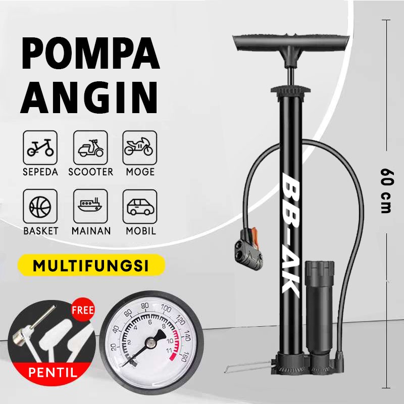 Jual Pompa Angin Ban Sepeda Dan Motor Kompa Sepeda Meter Tekanan Manual ...