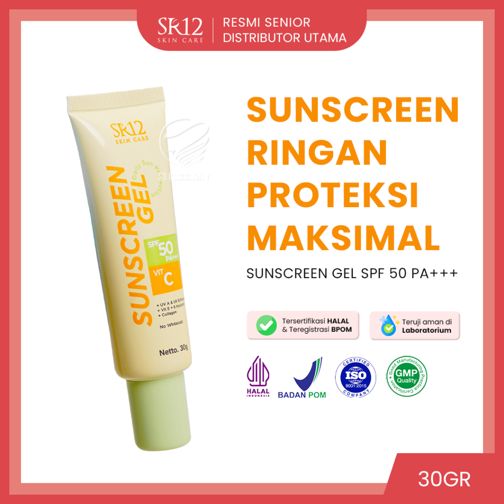 Jual Sunscreen Gel Untuk Semua Tipe Jenis Kulit COD Sunscreen Gel SR12 ...