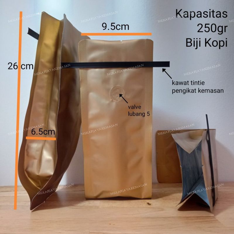 Jual Mypack Kemasan Gusset Quad Seal Alumunium, VALVE dan TinTie, Warna ...