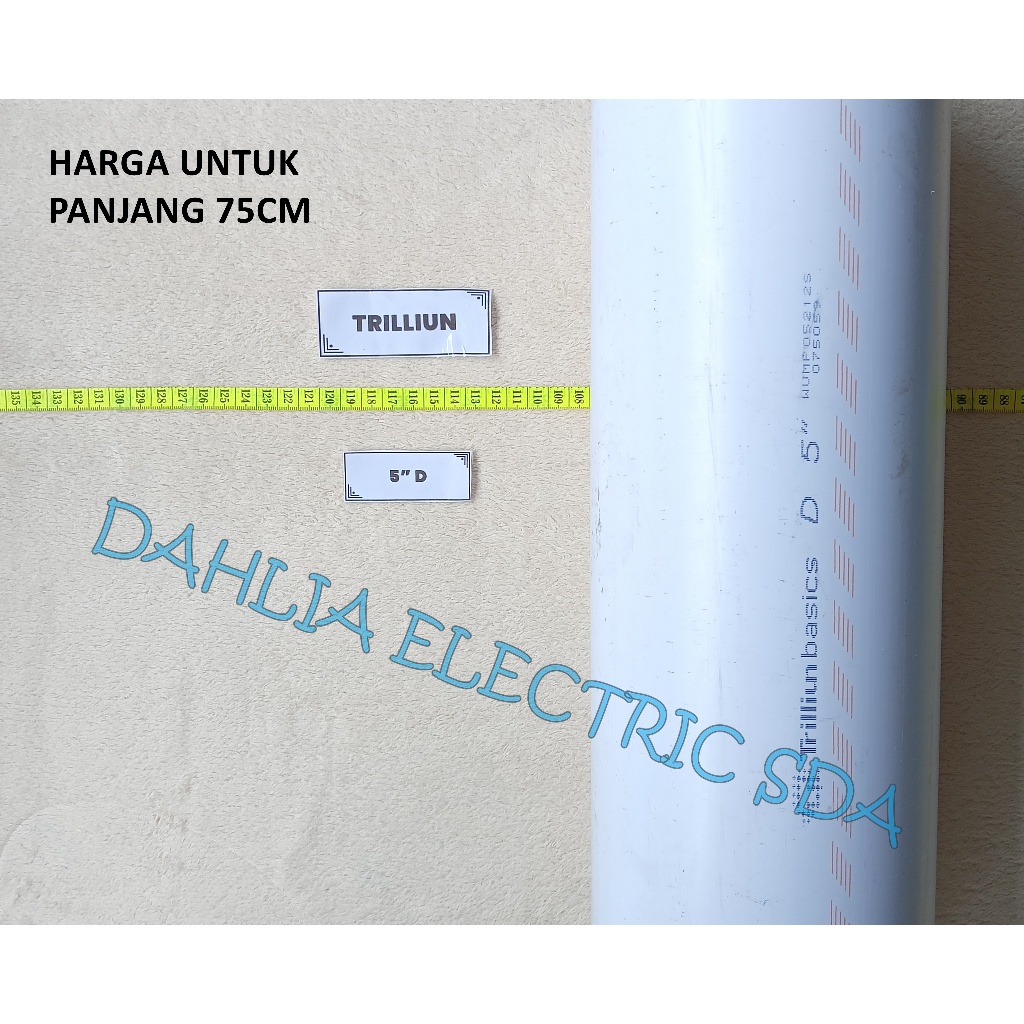 Jual PIPA PVC 5" D PANJANG 75CM TRILLIUN | Shopee Indonesia