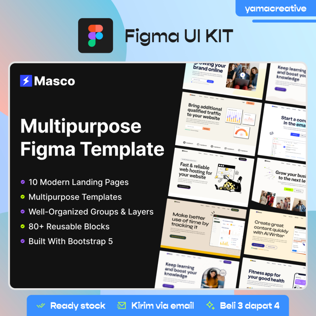 Jual Multipurpose Figma Template for Website Design - Premium Figma UI ...