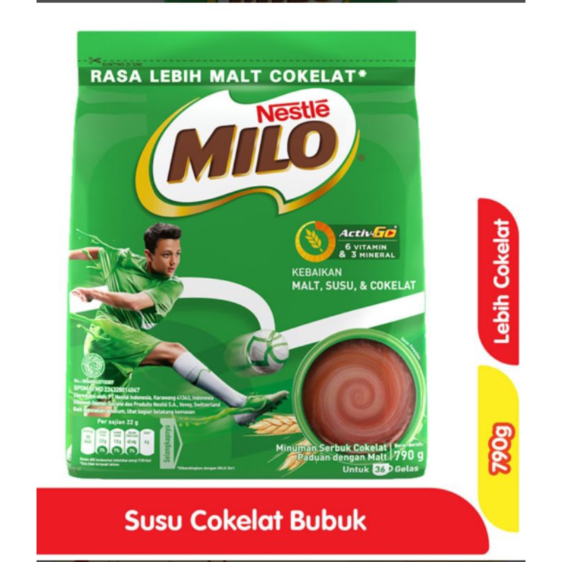 Jual Milo 3in 1 active - go 790 gram / susu milo 790 gram minuman ...