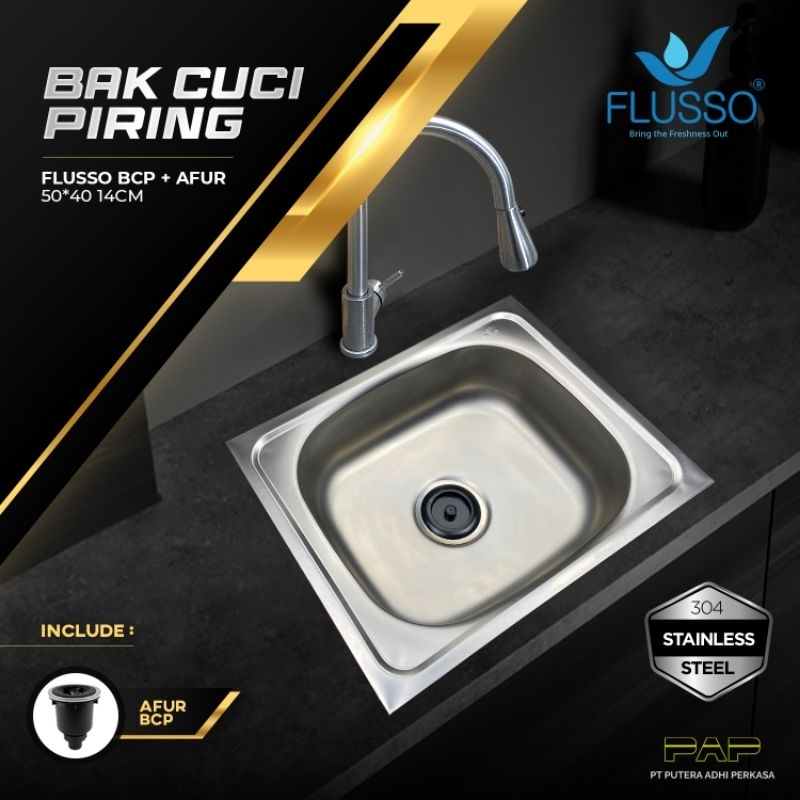 Jual Flusso Bak Cuci Piring Stainless GRATIS AFUR Tempat Wadah Cuci ...