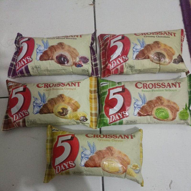 Jual roti croissant 5 days ukuran 60g( di atas 10 pcs tolong di harap ...