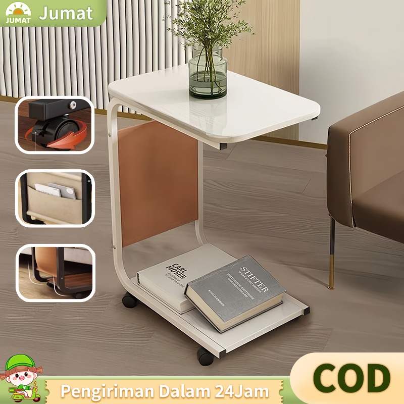 Jual COD Meja Samping Meja Kopi Dengan Roda Tas penyimpanan Meja ...