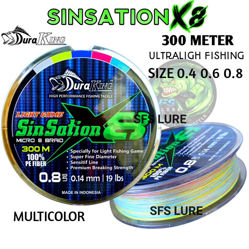 Jual Senar PE Sinsation x8 300meter pe Duraking sinsation senar pancing ...