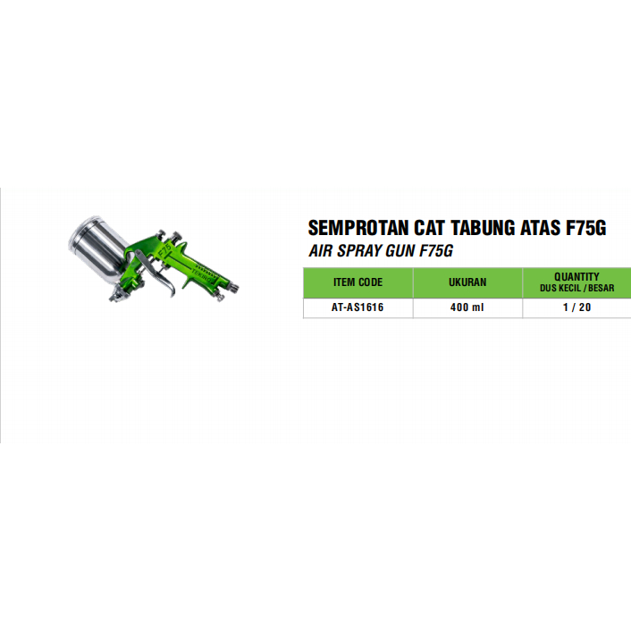 Jual SEMPROTAN CAT TABUNG ATAS F75G TEKIRO/ AIR SPRAY GUN F75G | Shopee ...