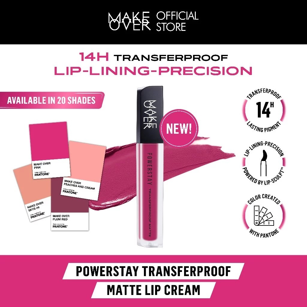 Jual MAKE OVER Powerstay Transferproof Matte Lip Cream 7 g | Shopee ...