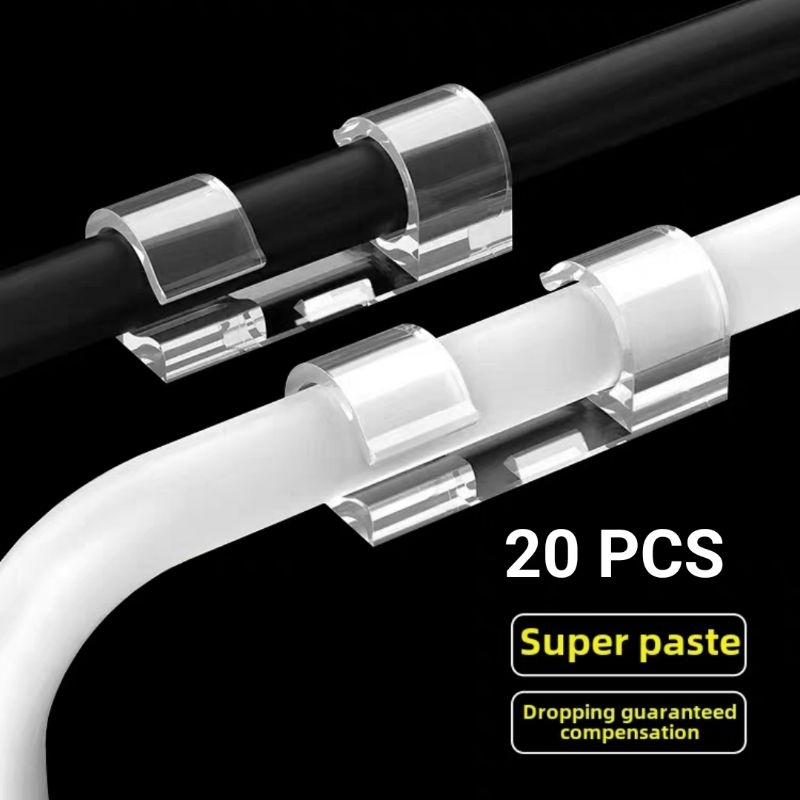 Jual Penjepit Kabel Klip Kabel Organizer Cable Tempel Dinding Meja ...