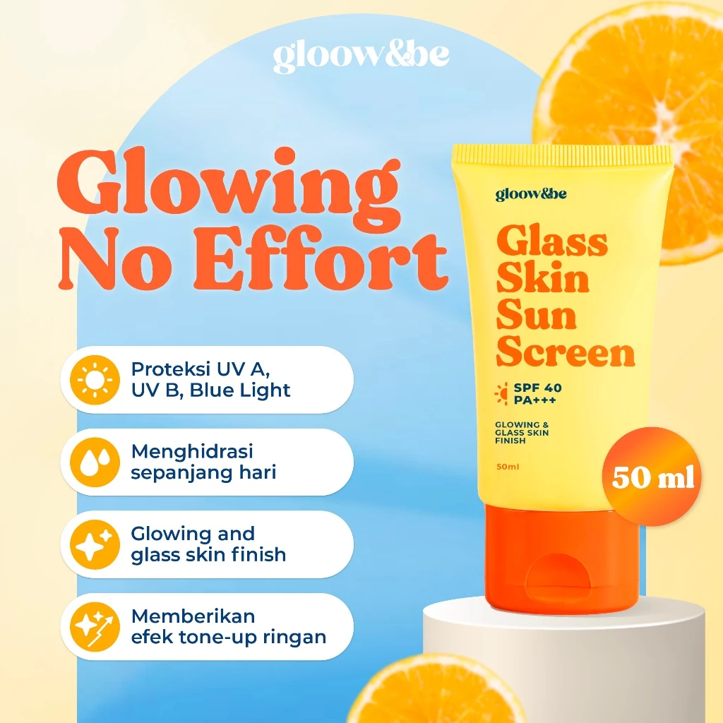 Jual Gloow&be Glass Skin Sunscreen SPF40 PA+++ Sun Block Glow Be GloowBi | Shopee Indonesia