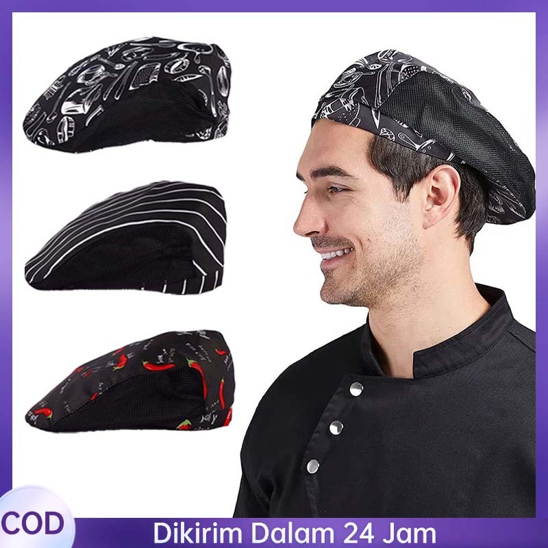 Jual Baret Topi Topi Chef Dewasa Beret Chef Hat Versi Berventilasi ...