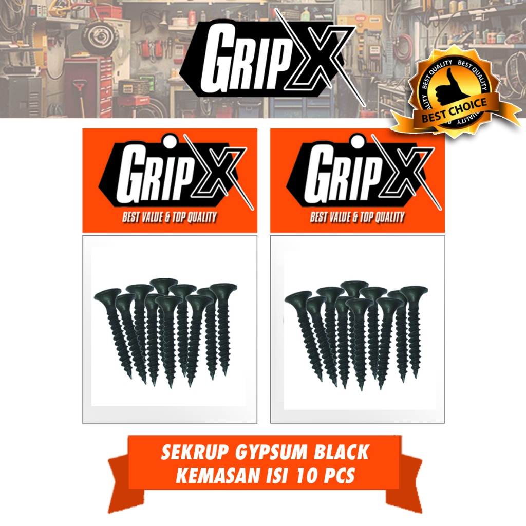 Jual Sekrup Gypsum Drywall Screw / Sekrup Gypsum Hitam / Skrup (isi 10 ...