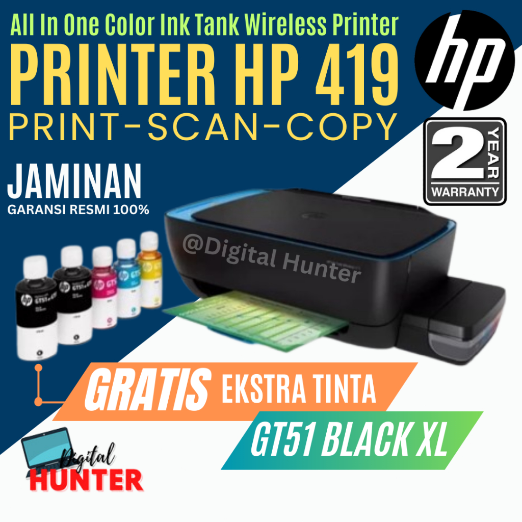 Jual HP 419 Ink Tank Wireless All In One Printer (Print, Scan, Copy ...