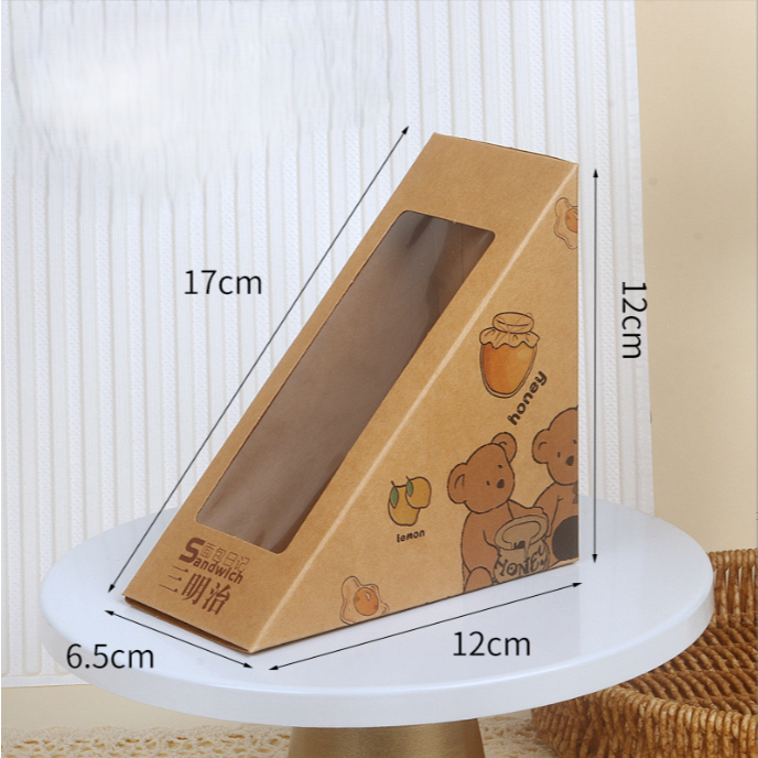 Jual 10pcs Paper Sandwich Box 12cm BEAR COUPLE / Box Packing Sandwich ...