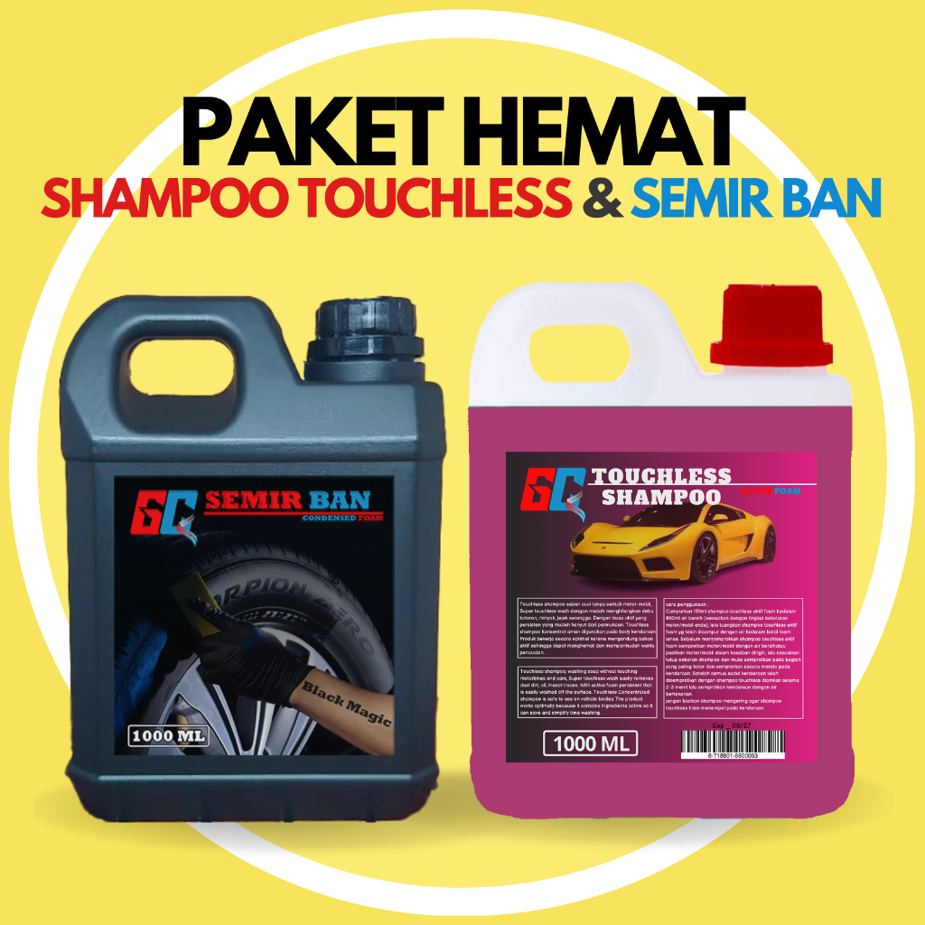 Jual Paket Hemat Shampoo Touchless & Semir Ban 1 Liter | Shopee Indonesia