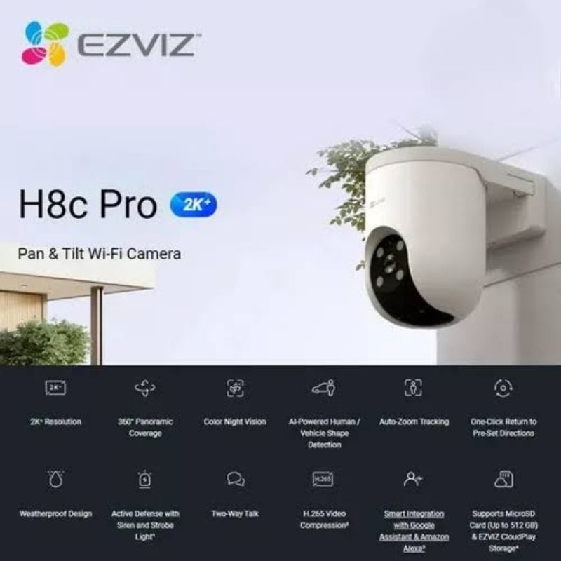 Jual Ezviz H8c Pro Wireless PTZ Ipcam Outdoor Two Way Talk 4MP 2K+ Color Night | Shopee Indonesia