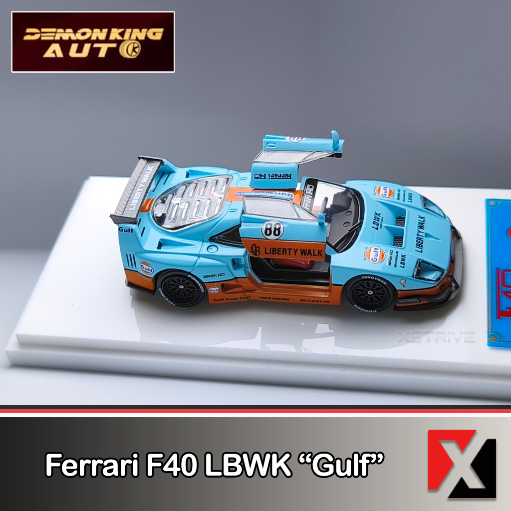 Jual Demon King Auto 1:64 Ferrari F40 LBWK Gulf Livery Openable Gulf ...