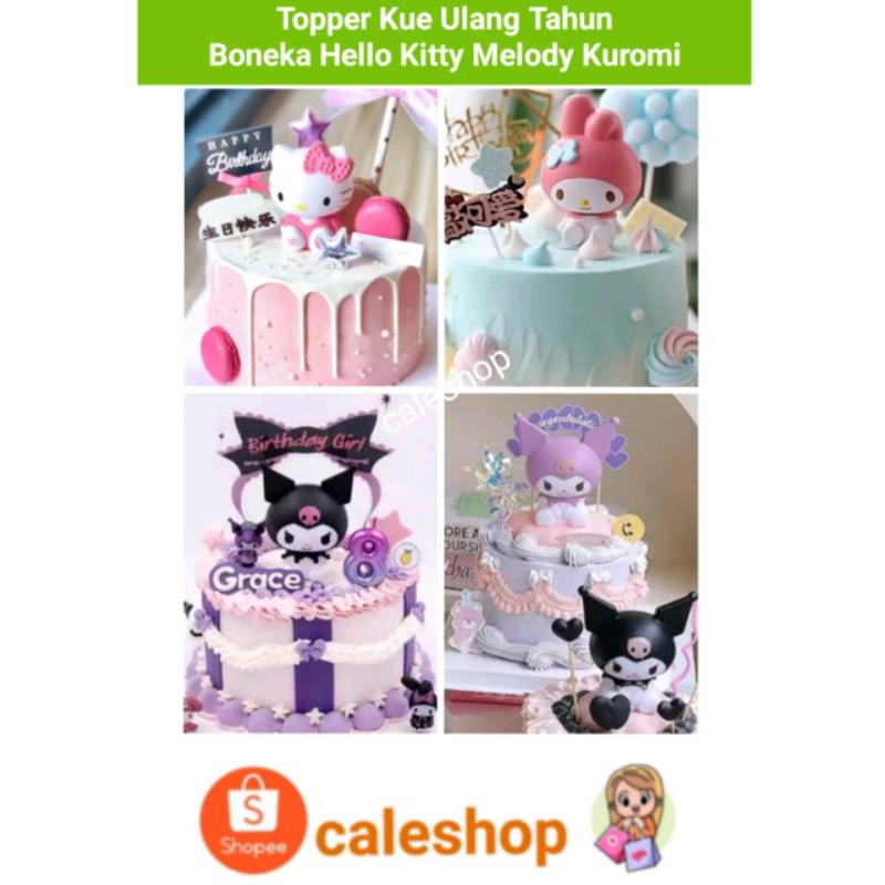 Jual Topper Kue Ulang Tahun Anak Boneka Sanrio Hello Kitty Melody ...