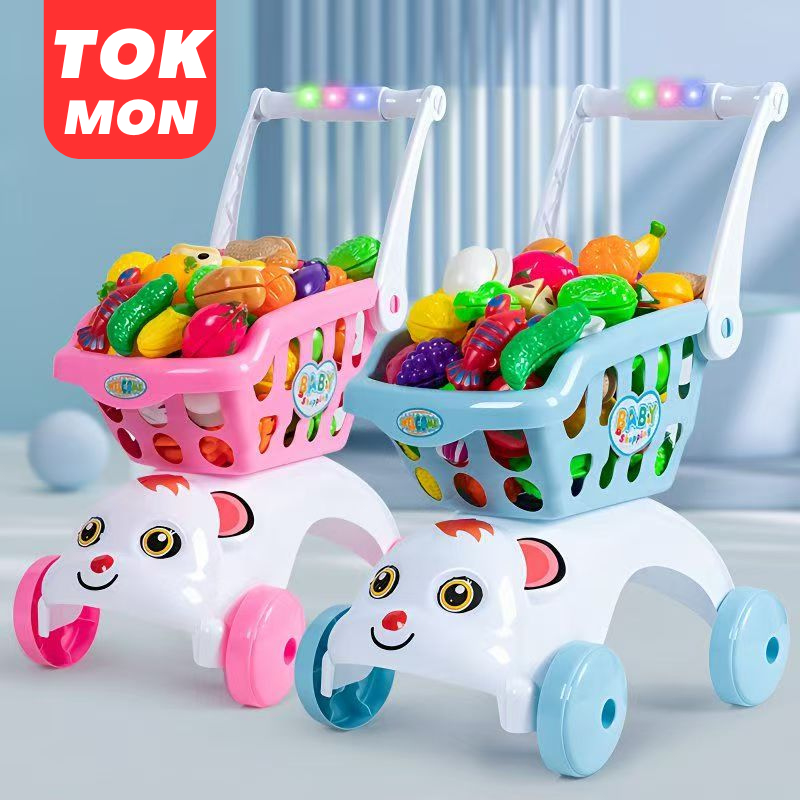 Jual Mainan Anak Troli Belanja Besar 51CM Trolley Supermarket Kartun ...