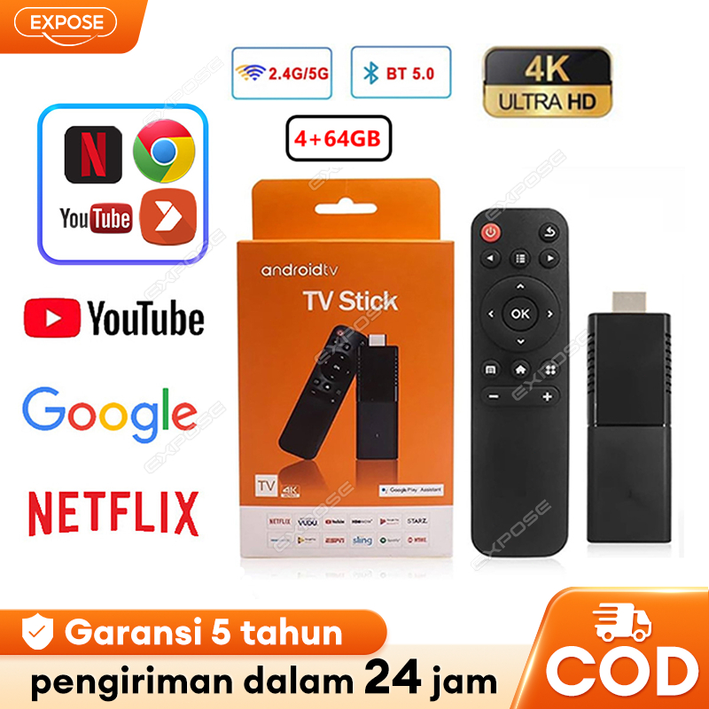 Jual TV Stick 4K Stick Android TV Stick Ram 4GB Rom 64GB Unlock Android ...