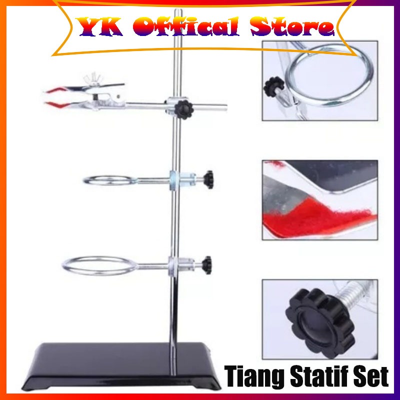 Jual 1 Set Statif Dan Klem Universal Tiang Statif Batang Statif Ring ...