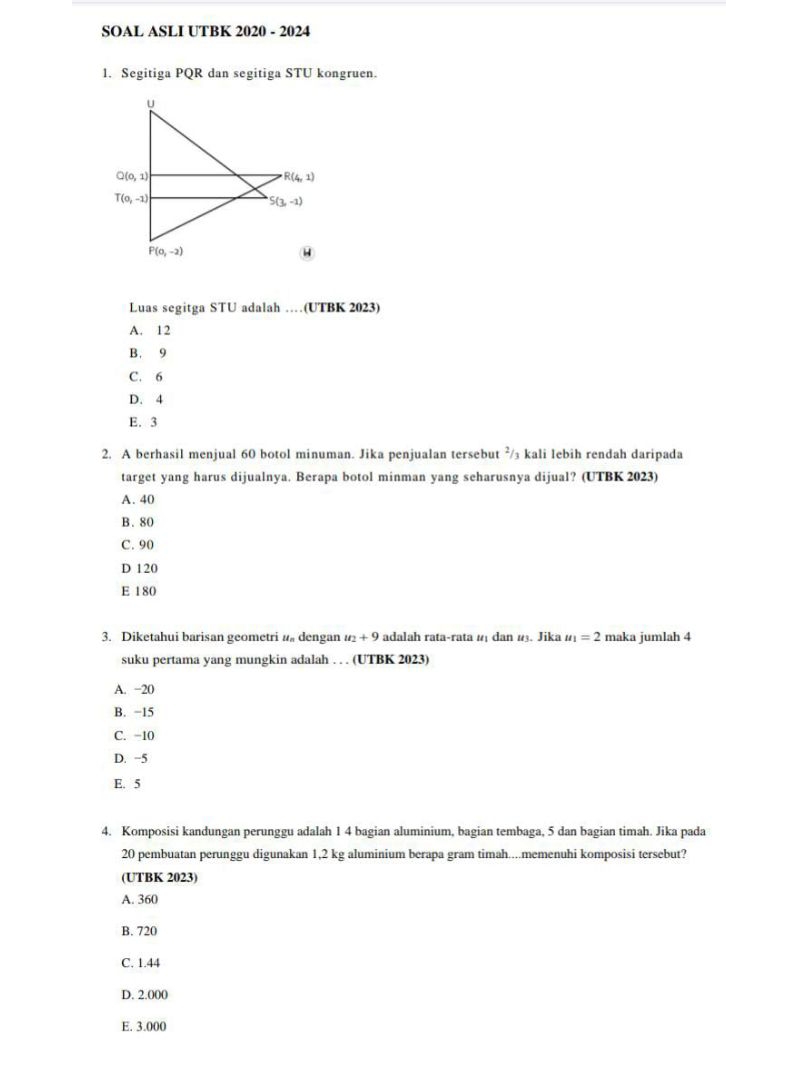 Jual KUMPULAN SOAL ASLI UTBK 2020 - 2024 | Shopee Indonesia