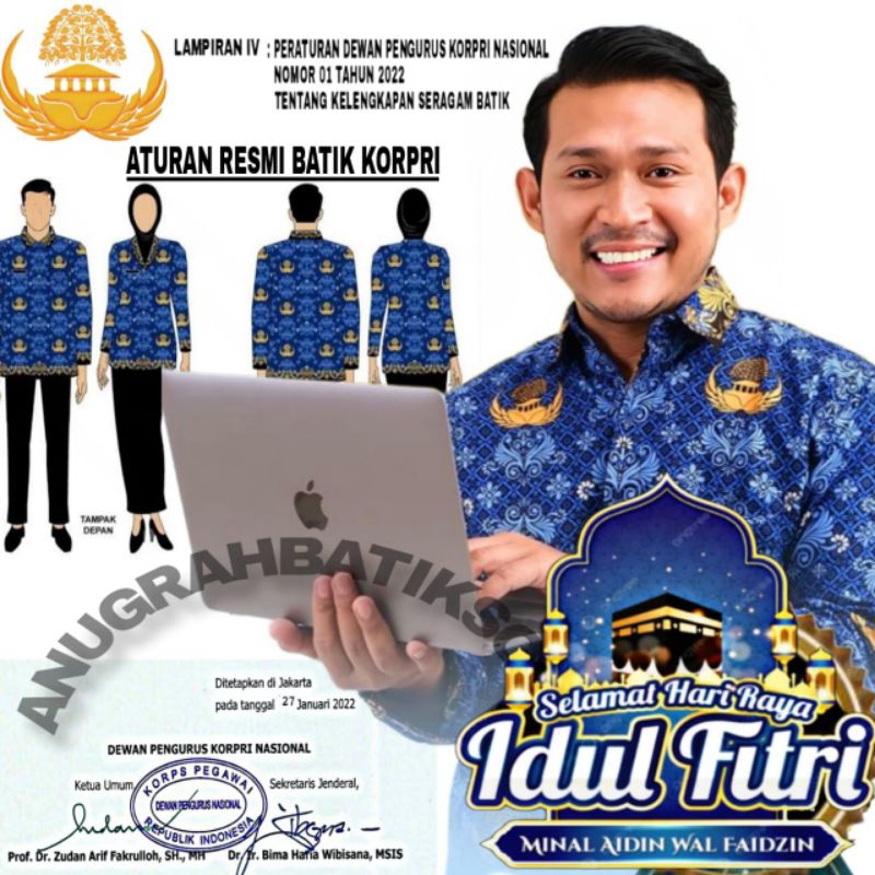 Jual Baju Seragam Korpri RESMI SK PP Wanita dan pria lengan panjang bahan SRITEX GRADE A lapis ...