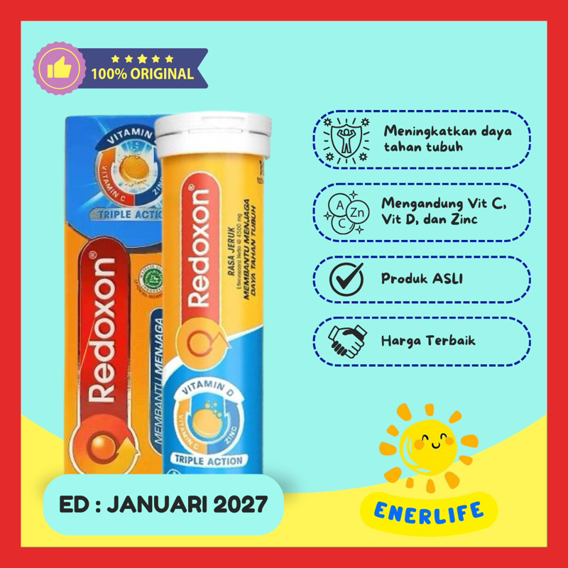 Jual Redoxon Triple Action Vitamin C, D & Zinc Isi 10 Tablet | Shopee ...
