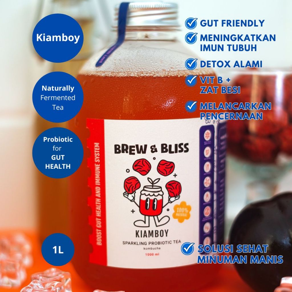 Jual Kombucha Kiamboy Plum 1 Liter - Teh Fermentasi Rasa Kiamboi Buah ...
