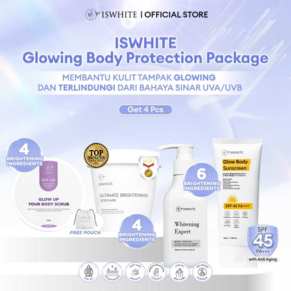 Jual DIJAMIN ORI-FLASH SALE**ISWHITE BODY SRCUB BODY MASK SUNSCREEN SPF ...