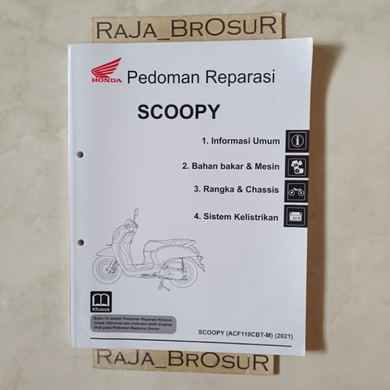 Jual Buku pedoman reparasi/Manual book Honda Scoopy K2F 2020-2024 ORI ...