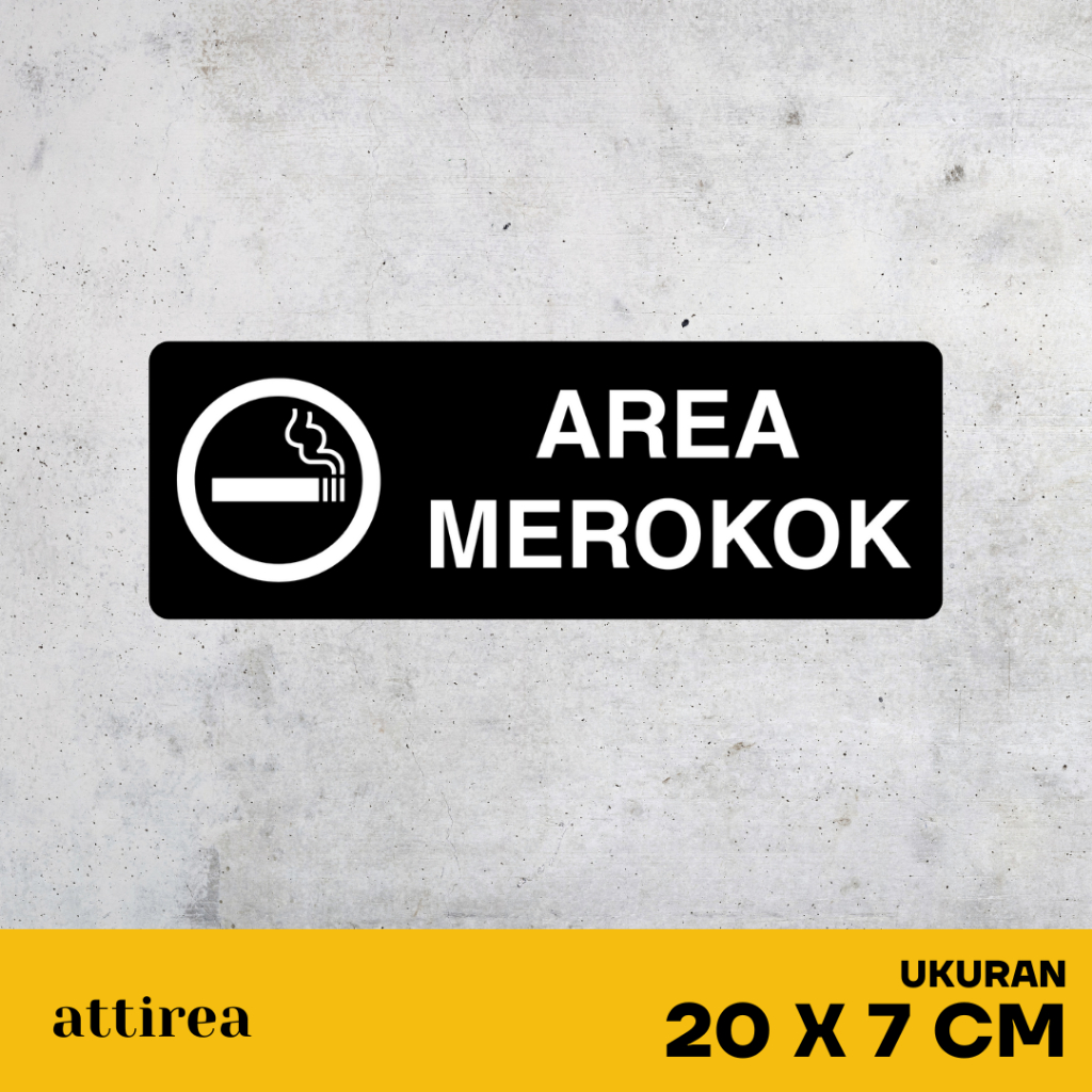 Jual Sign Akrilik Area Merokok 20 x 7 cm | Papan Petunjuk Signage ...