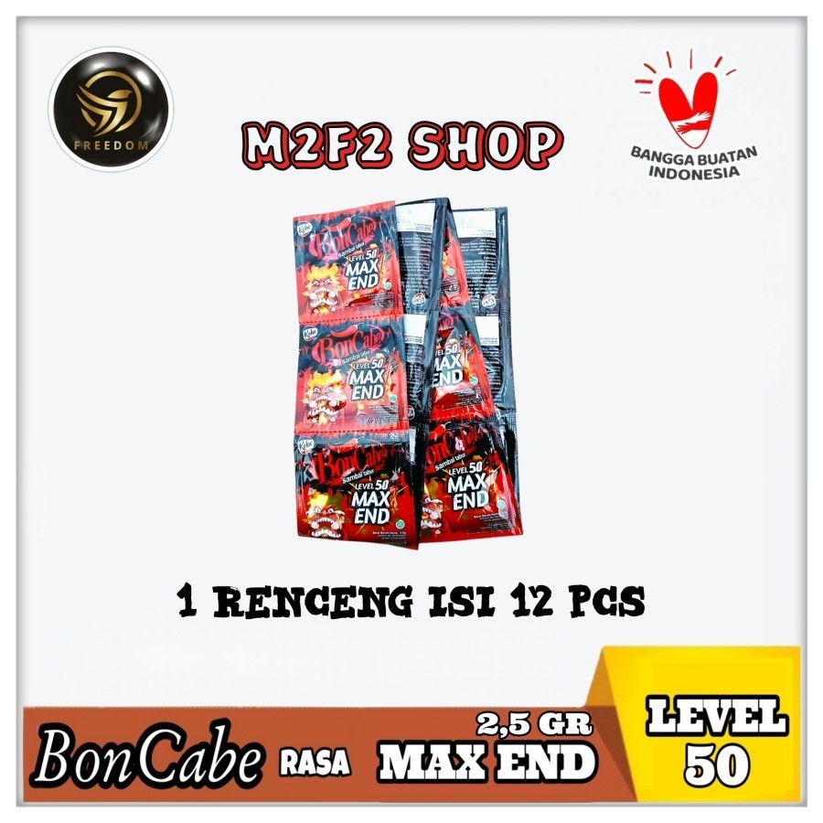 Jual BonCabe Level 50 Max End Sambal Tabur Original Sachet - 2,5 gr ...